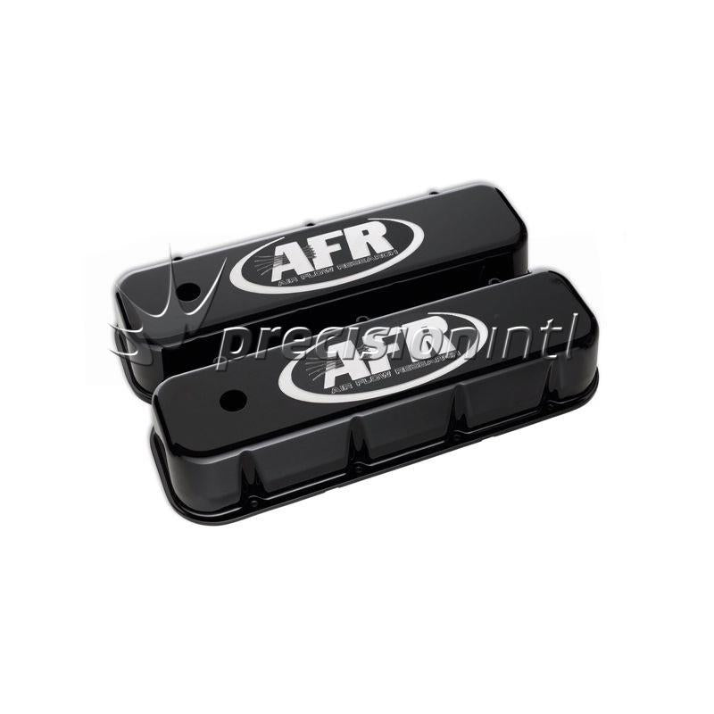 AFR 6723 BLACK POWDER COAT VALVE COVERS (PR) BBC INC GROMMETS/BAFF