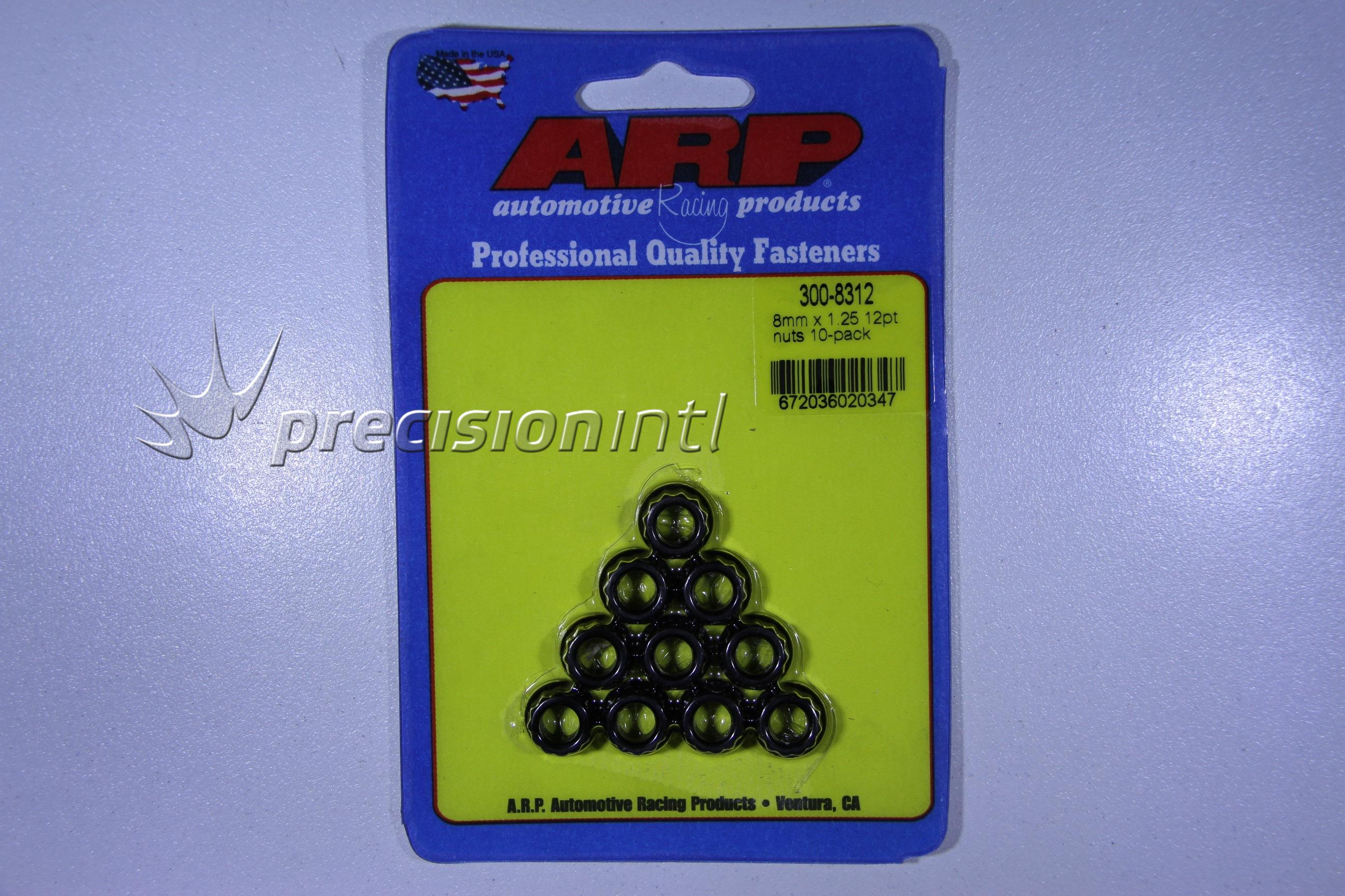 ARP 300-8312 12-PT NUTS M8x1.25 10-PK UNIVERSAL/ BLACK OXIDE