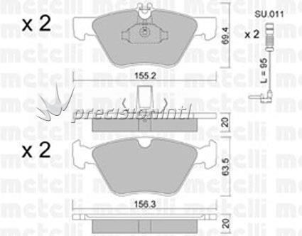 METELLI 22-0252-0 BRAKE PAD MERCEDES BENZ INCLUDES WEAR INDICATOR