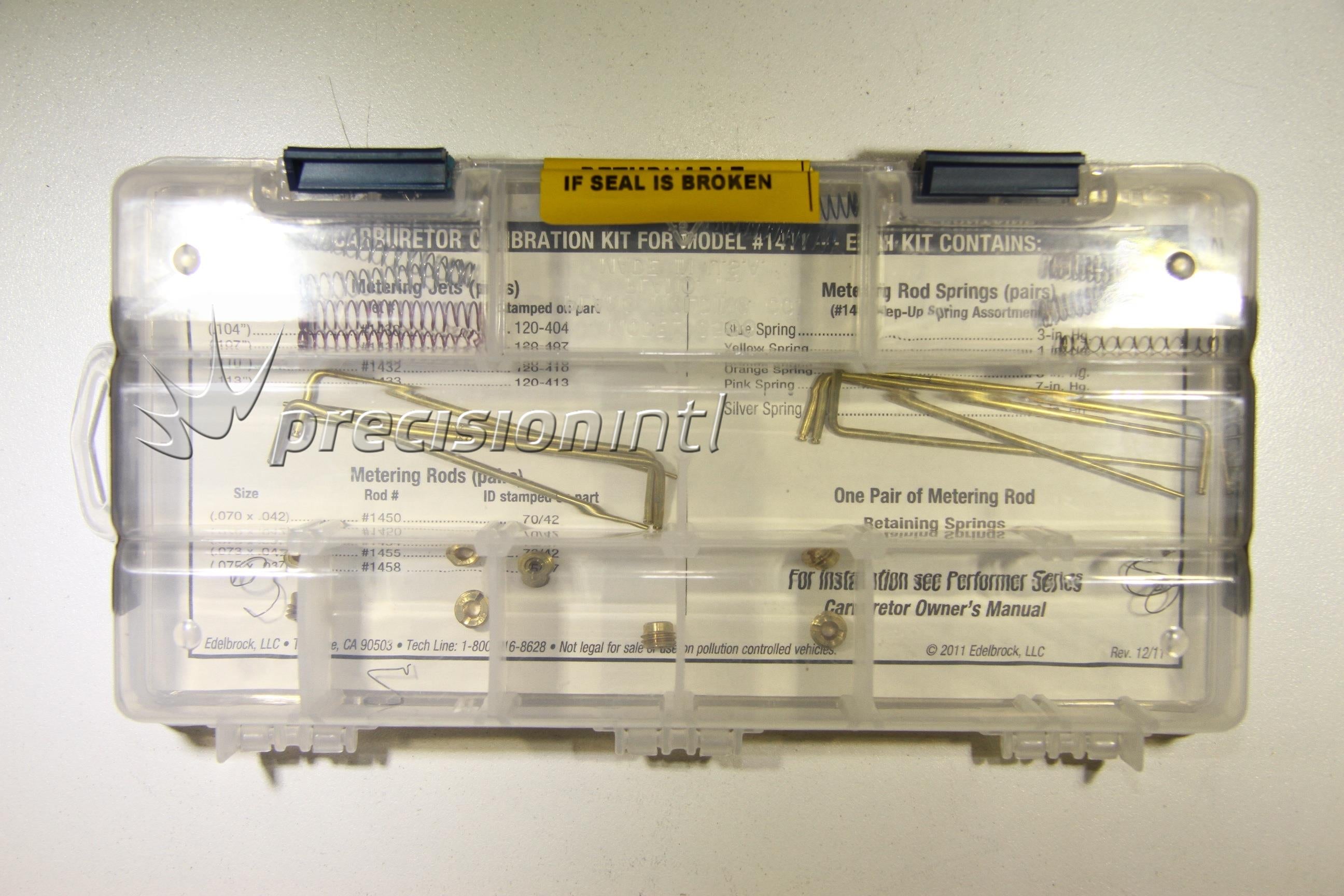 EDELBROCK 1489 PERFORMER CARBURETTOR CALIBRATION KIT SUITS ED1411 CARB