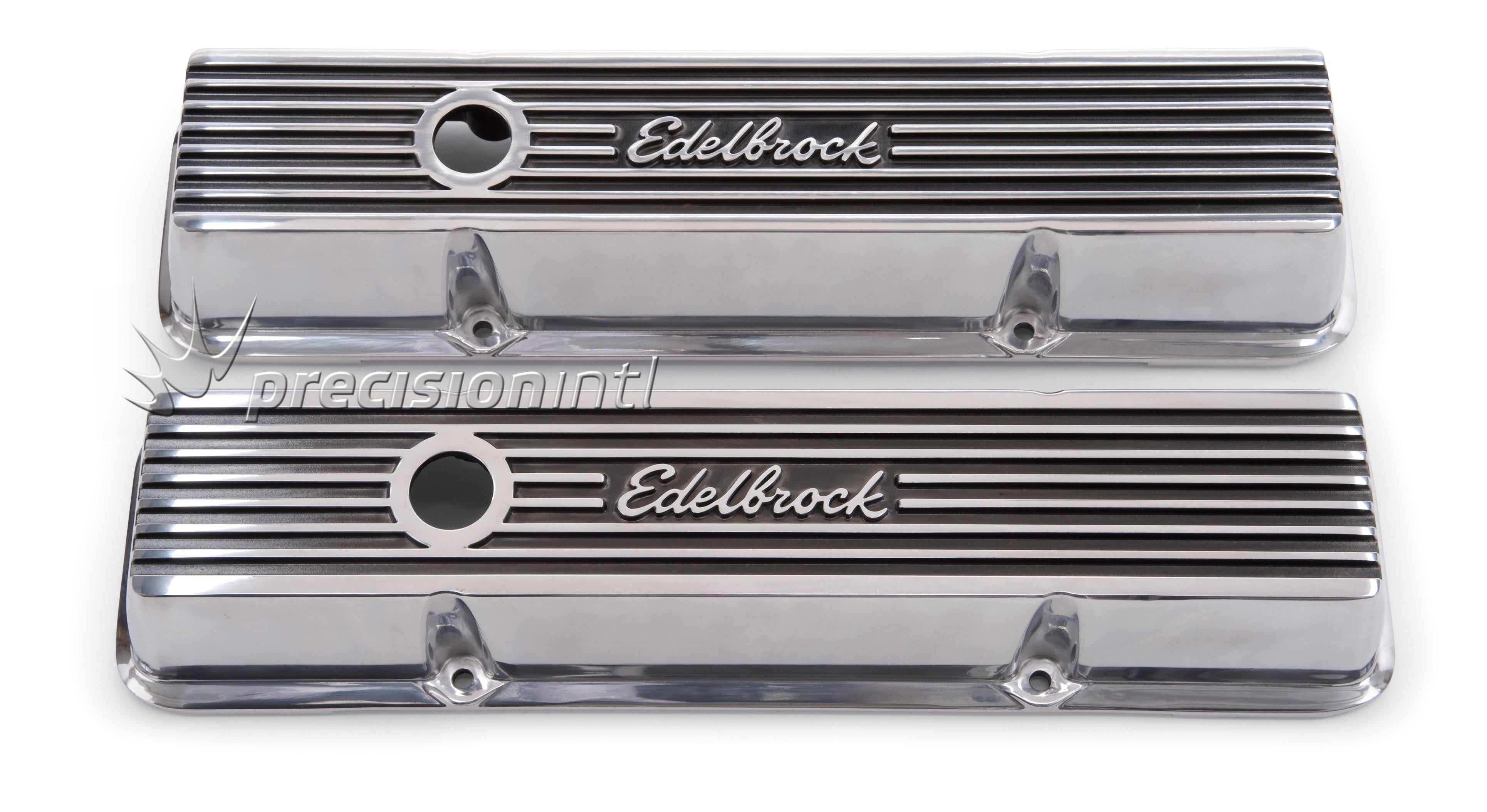 EDELBROCK 4262 ELITE II SERIES VALVE COVERS LOW PROFILE PAIR SBC 262-4