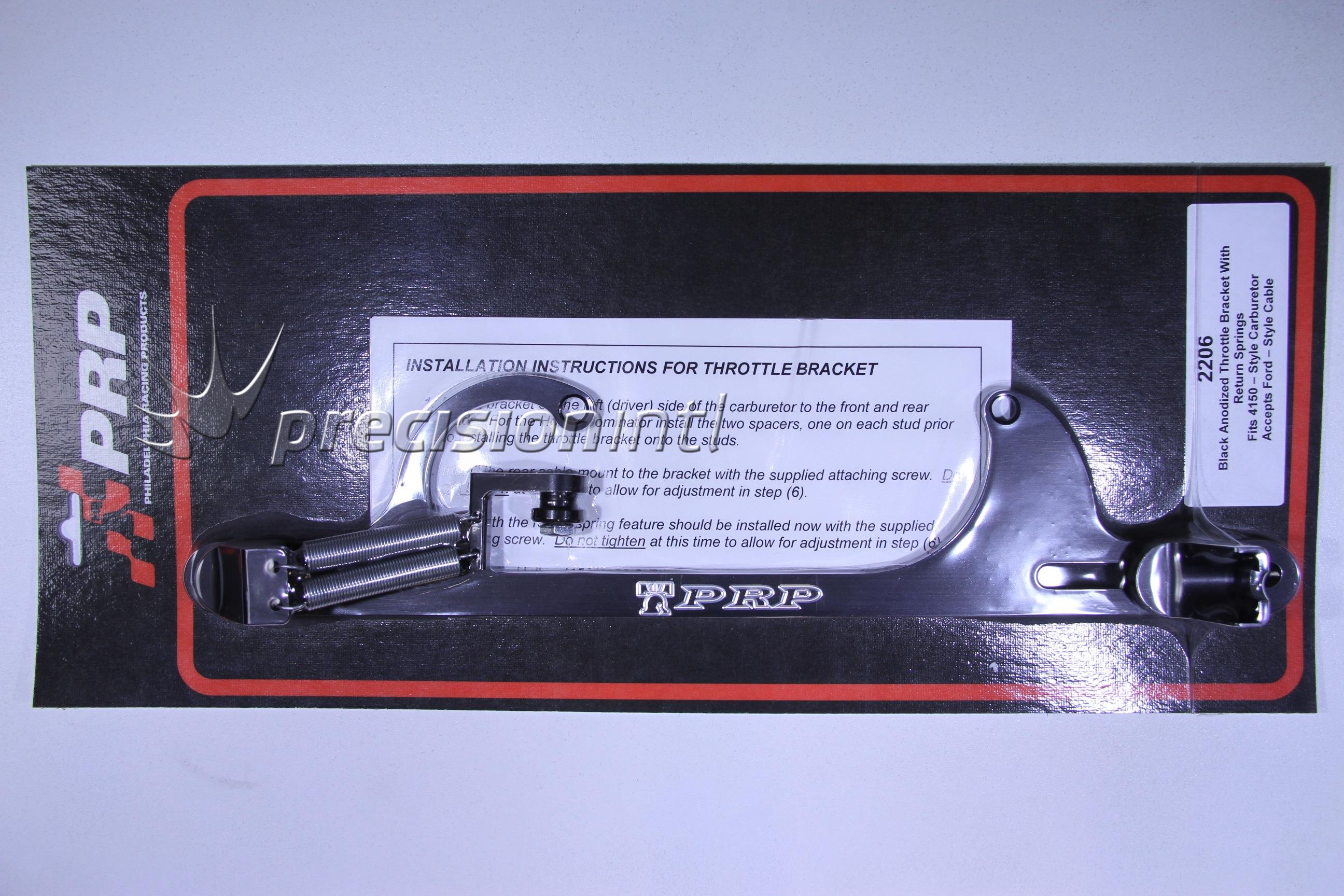 PRP PRP-2206 THROTTLE BRACKET W/SPRING BLK FITS 4150 CARB FORD CABLE